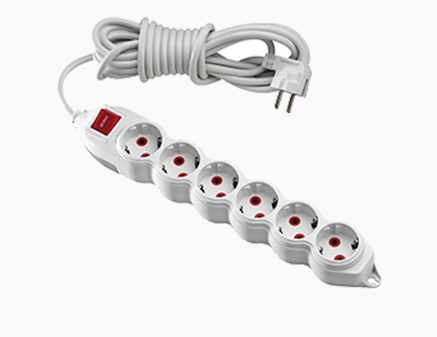 Group Socket 5M (3X1) with Six Grounded Switches - Mono Electric